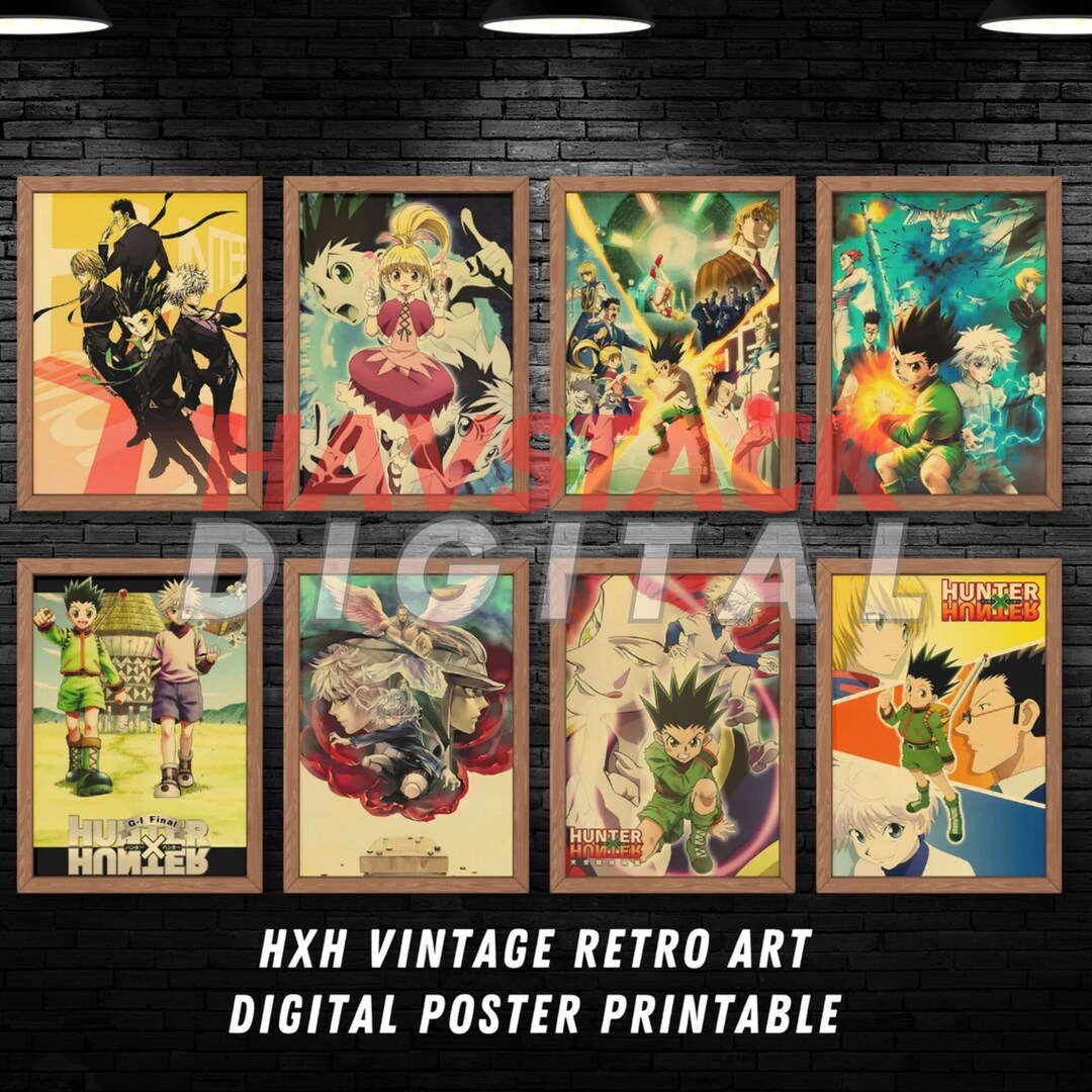 Set of 8 HXH Gon Killua Vintage Retro Style Designs in 9 Size Ratio ...