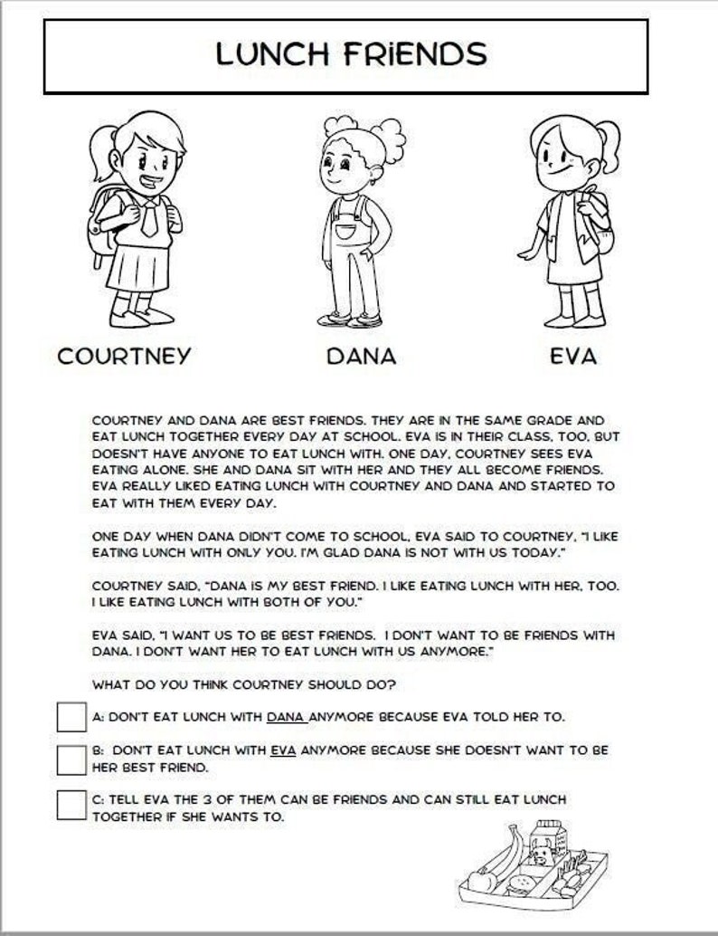 Children's Social Skills-lunch Friends - Etsy