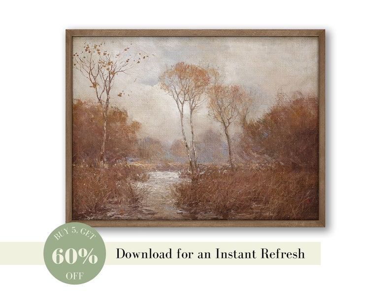 Vintage Neutral Fall PRINTABLE Wall Art for Rustic Living Room Home ...