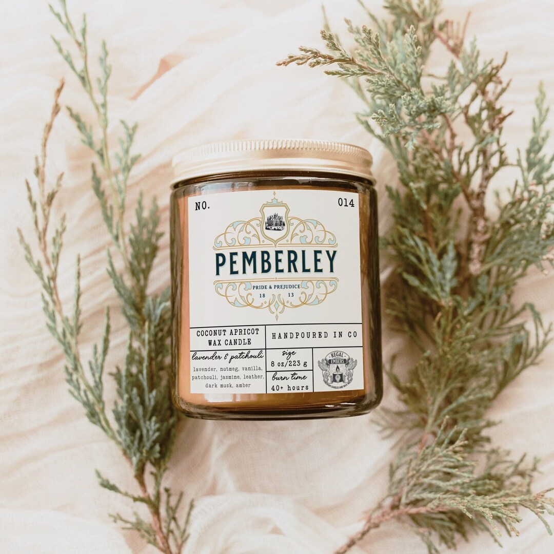 Jane Austen Pride & Prejudice Pemberley Estate Bookish Scented Candle ...