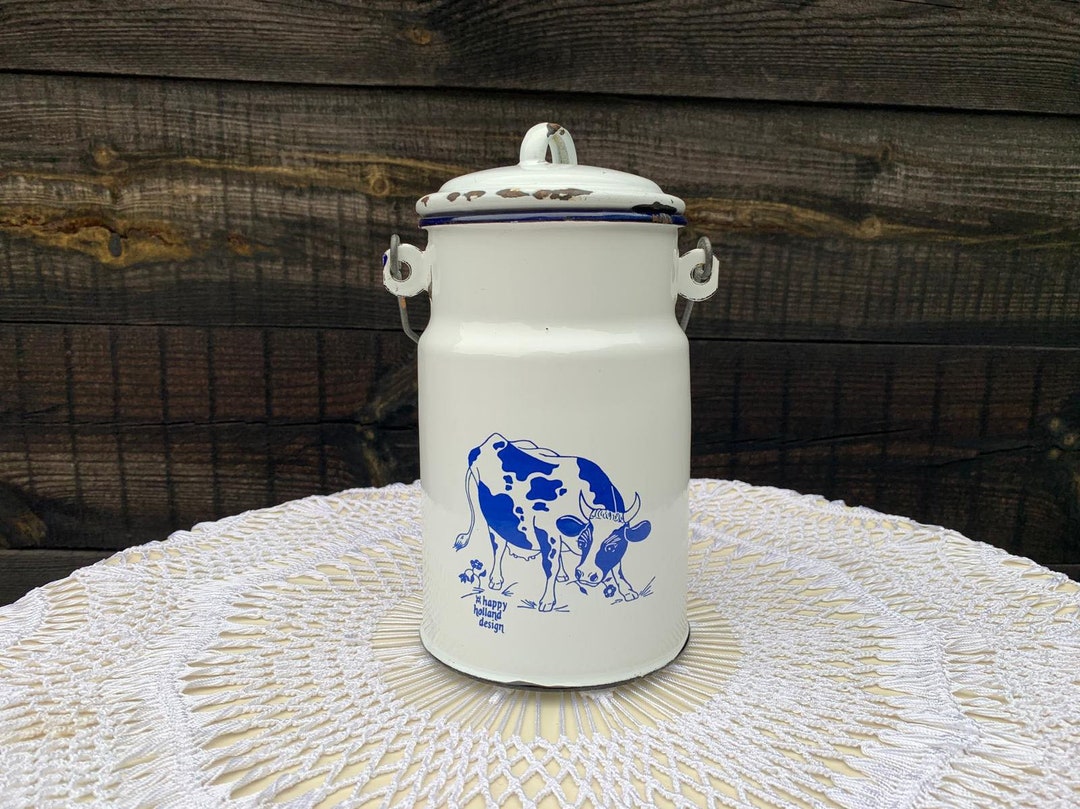 Vintage Europe Milk Can, Enamelware Milk Jug Dutch Style,original ...