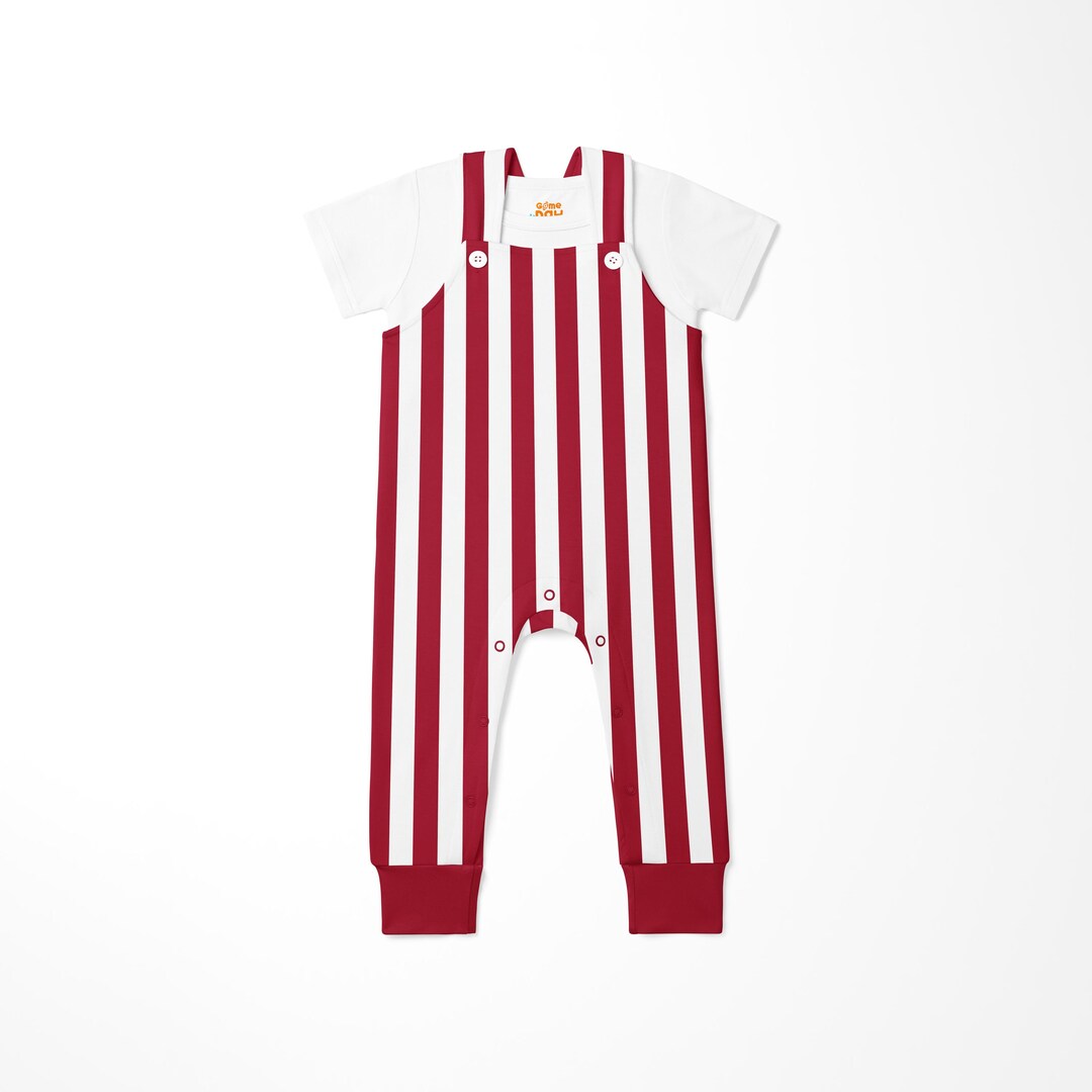 Alabama Crimson & White Stripe Bamboo Overall Set for Toddlers - Etsy
