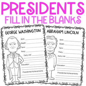 President Worksheets | Printable Presidents Day Activities | US ...
