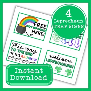 Printable Leprechaun Trap Signs | St. Patrick's Day Pot of Gold ...