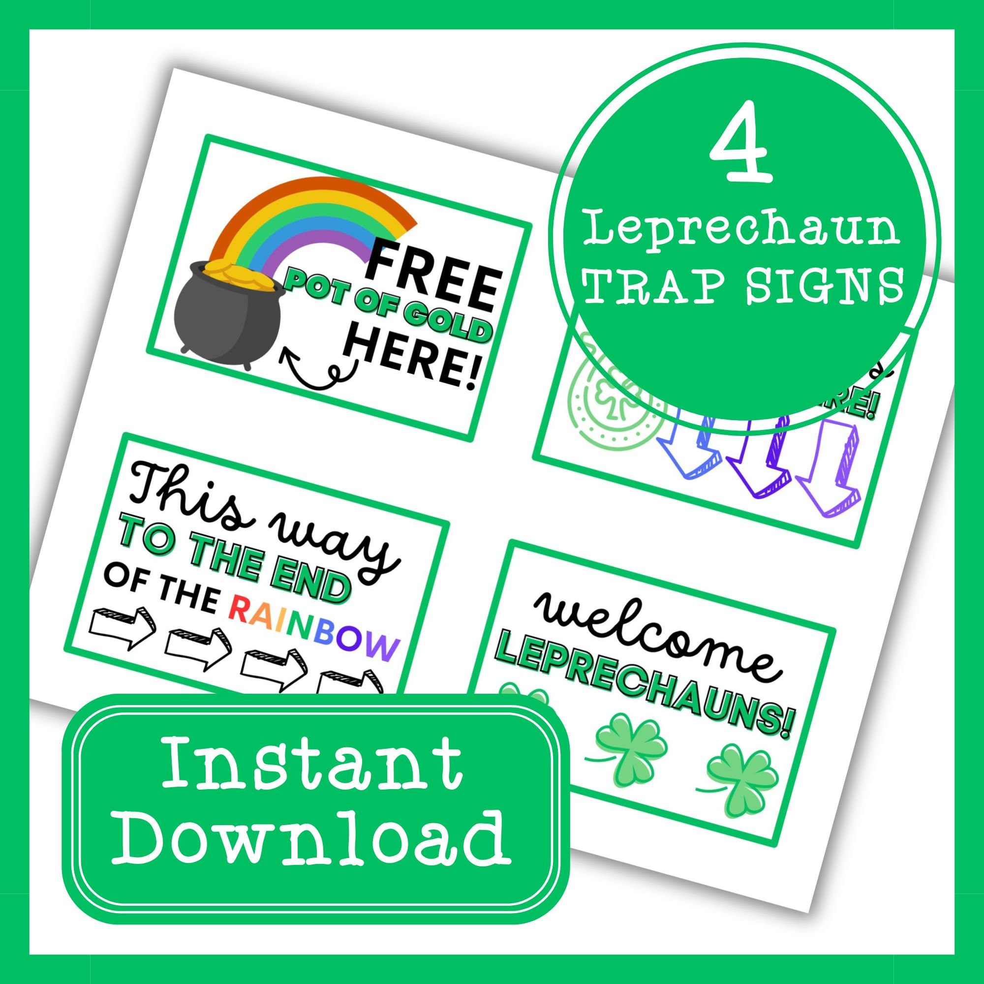 Printable Leprechaun Trap Signs | St. Patrick's Day Pot of Gold ...