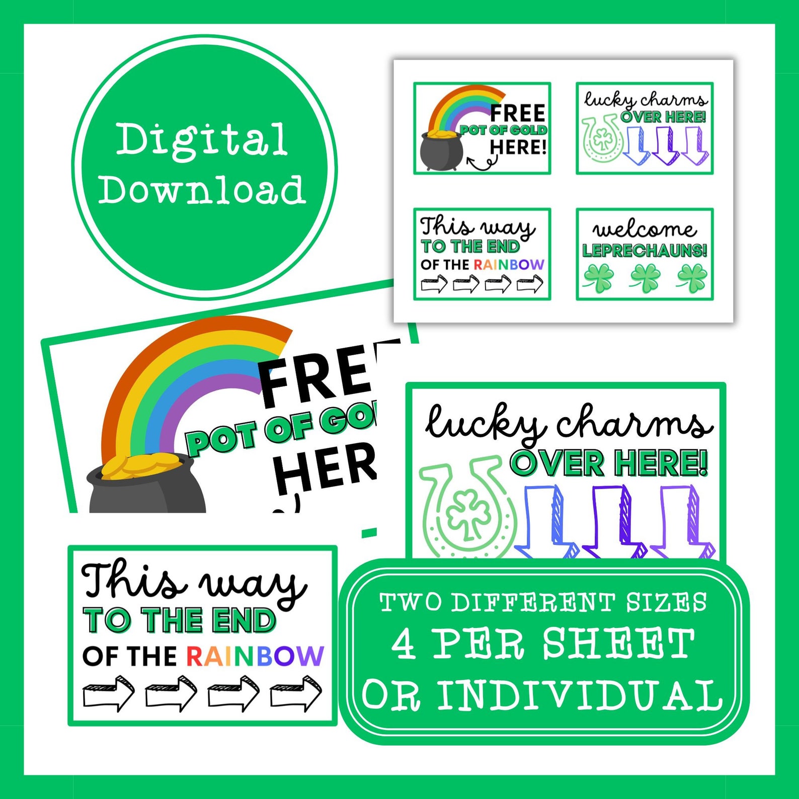 Printable Leprechaun Trap Signs | St. Patrick's Day Pot of Gold ...