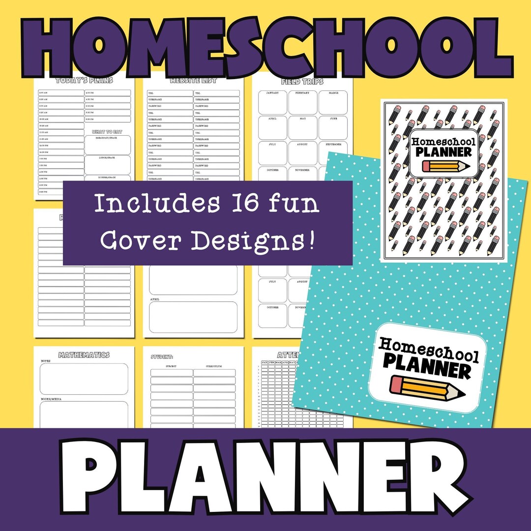 Homeschool Planner Printable Instant Download | Homeschool Year ...