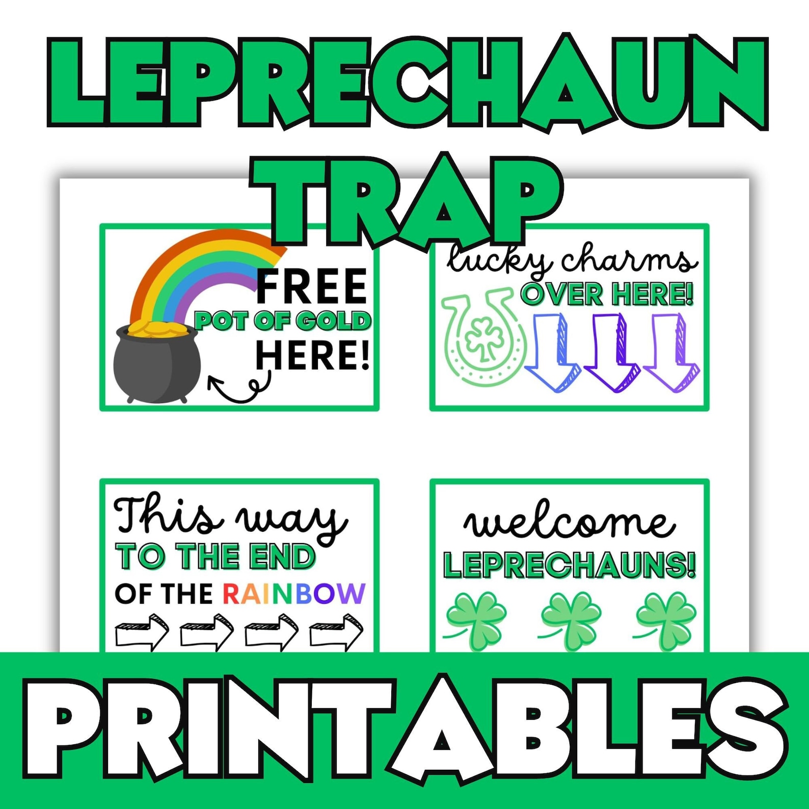 Printable Leprechaun Trap Signs | St. Patrick's Day Pot of Gold ...