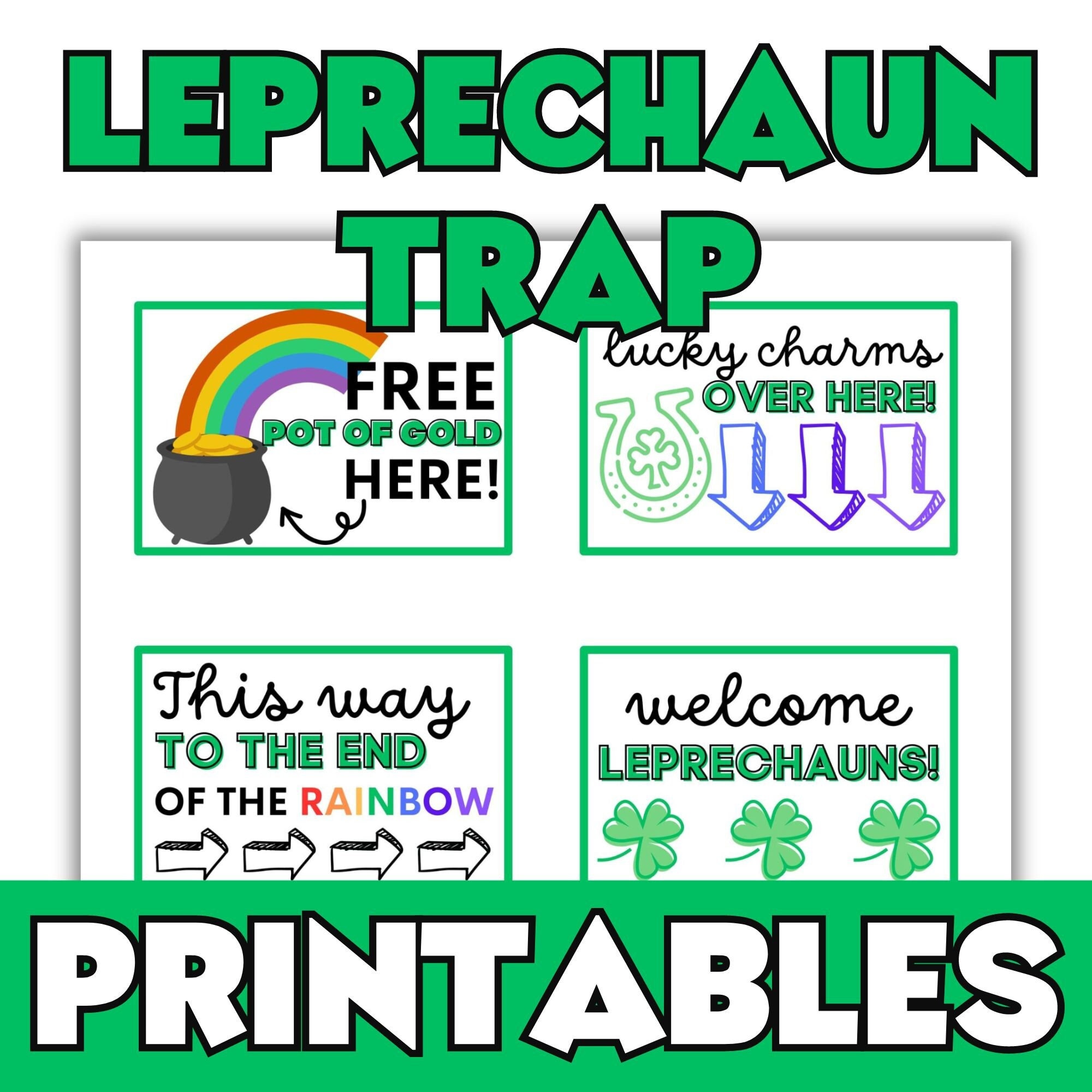 Printable Leprechaun Trap Signs | St. Patrick's Day Pot of Gold ...