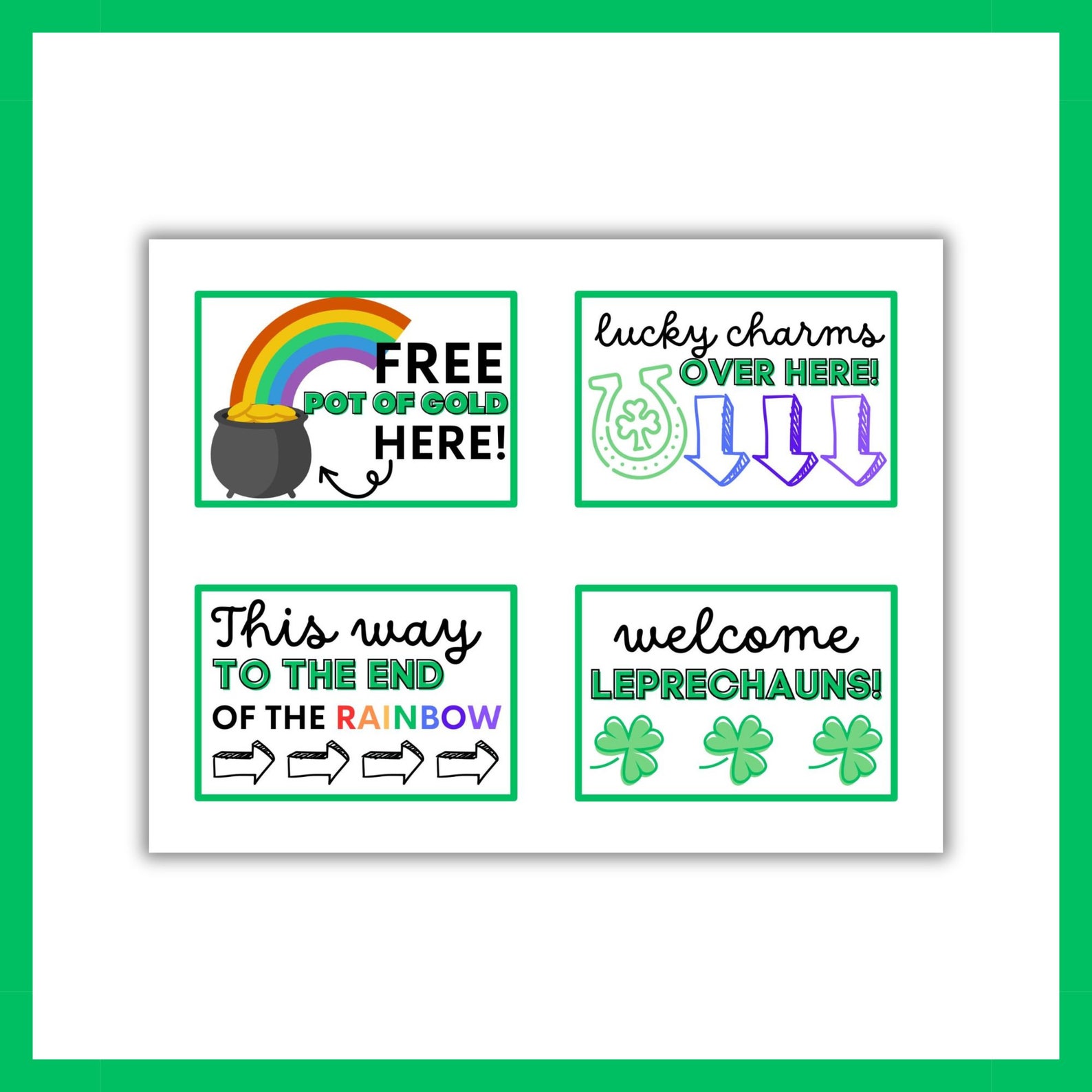 Printable Leprechaun Trap Signs | St. Patrick's Day Pot of Gold ...