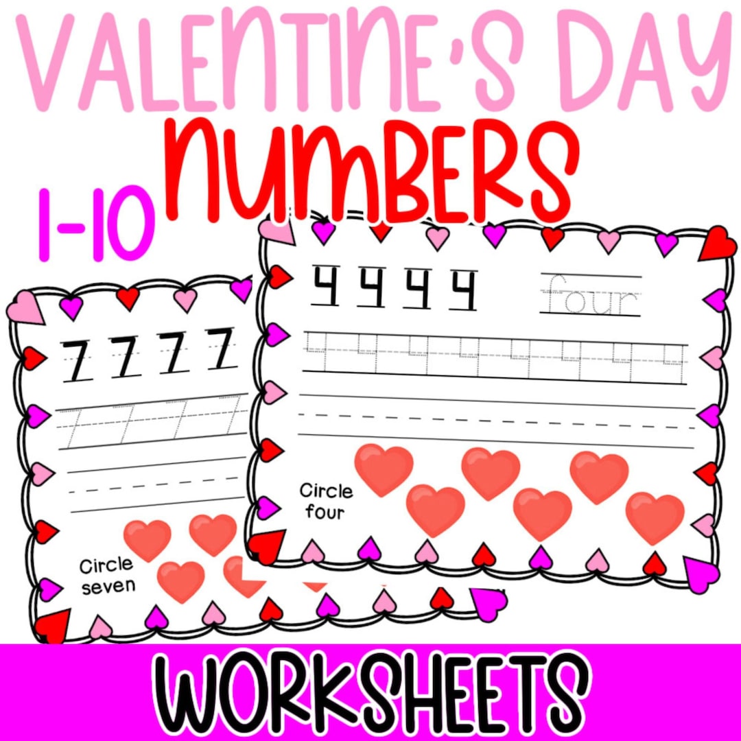 Valentines Day Worksheets for Preschoolers Printable | Number Tracing ...