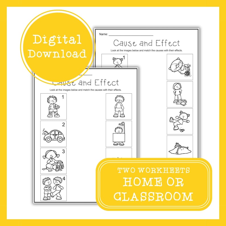 Cause and Effect Worksheet Printable Relationships Interactive ...
