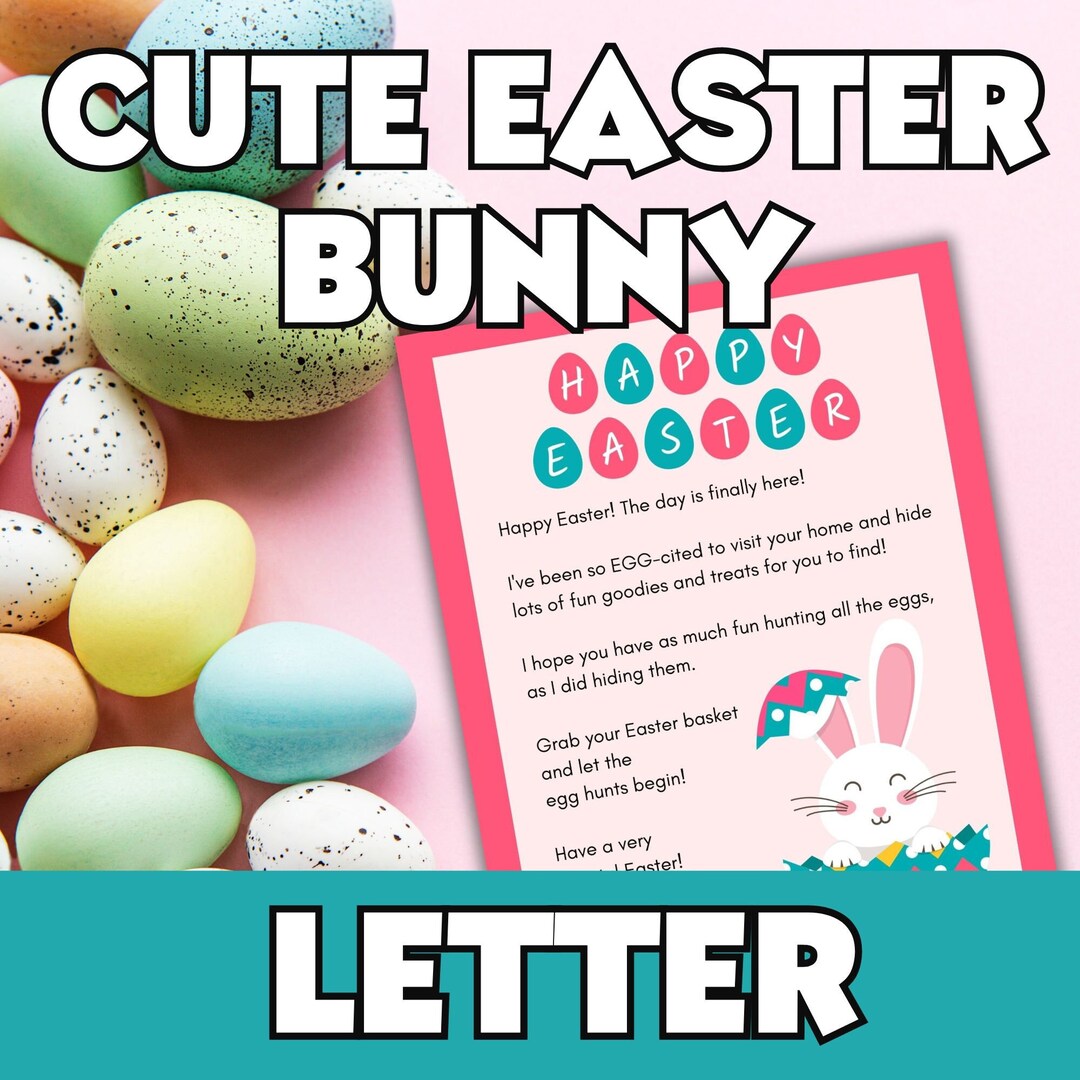 Easter Bunny Note Printable Letter | Easter Morning Special Note ...
