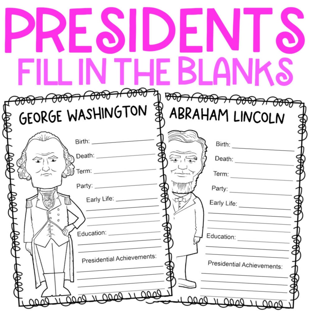 President Worksheets | Printable Presidents Day Activities | US ...