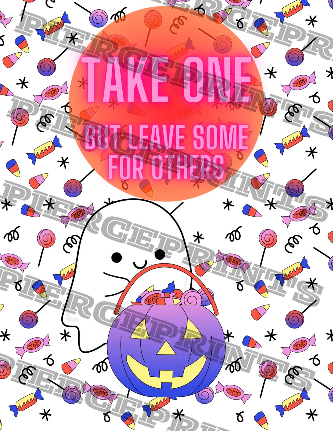 Halloween Printable Take One Candy Sign - Etsy
