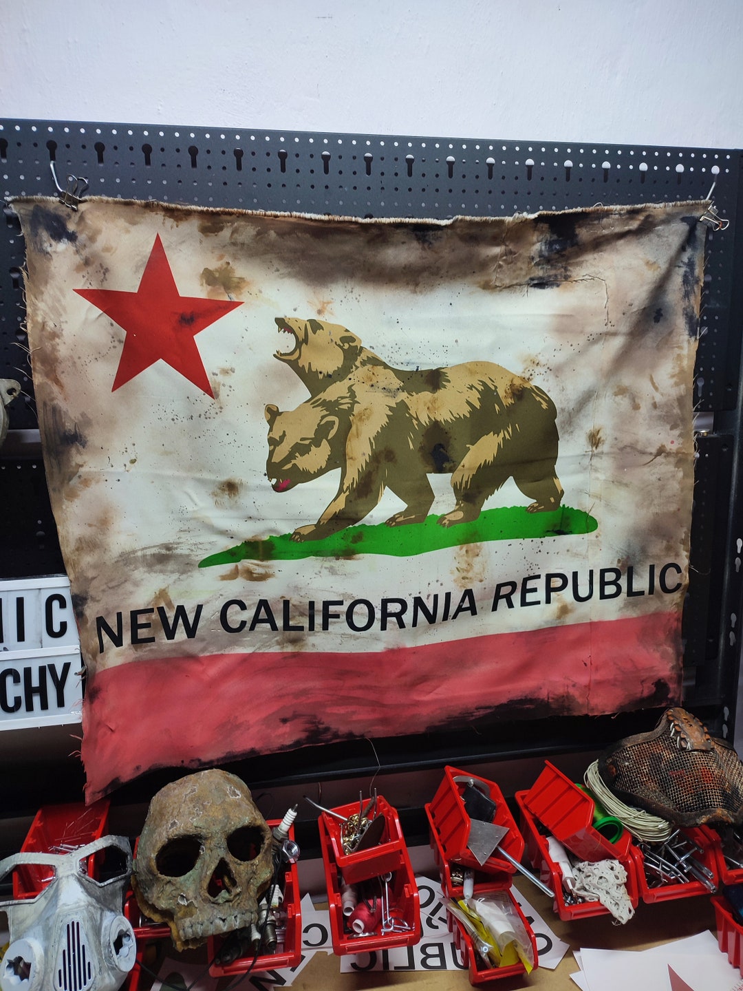 New California Republic Flag Postapocaliptic Style Handpainted to Look ...
