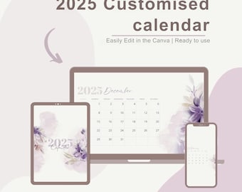 Editable 2025 Calendar Templates | Fully Editable for Free in Canva ...