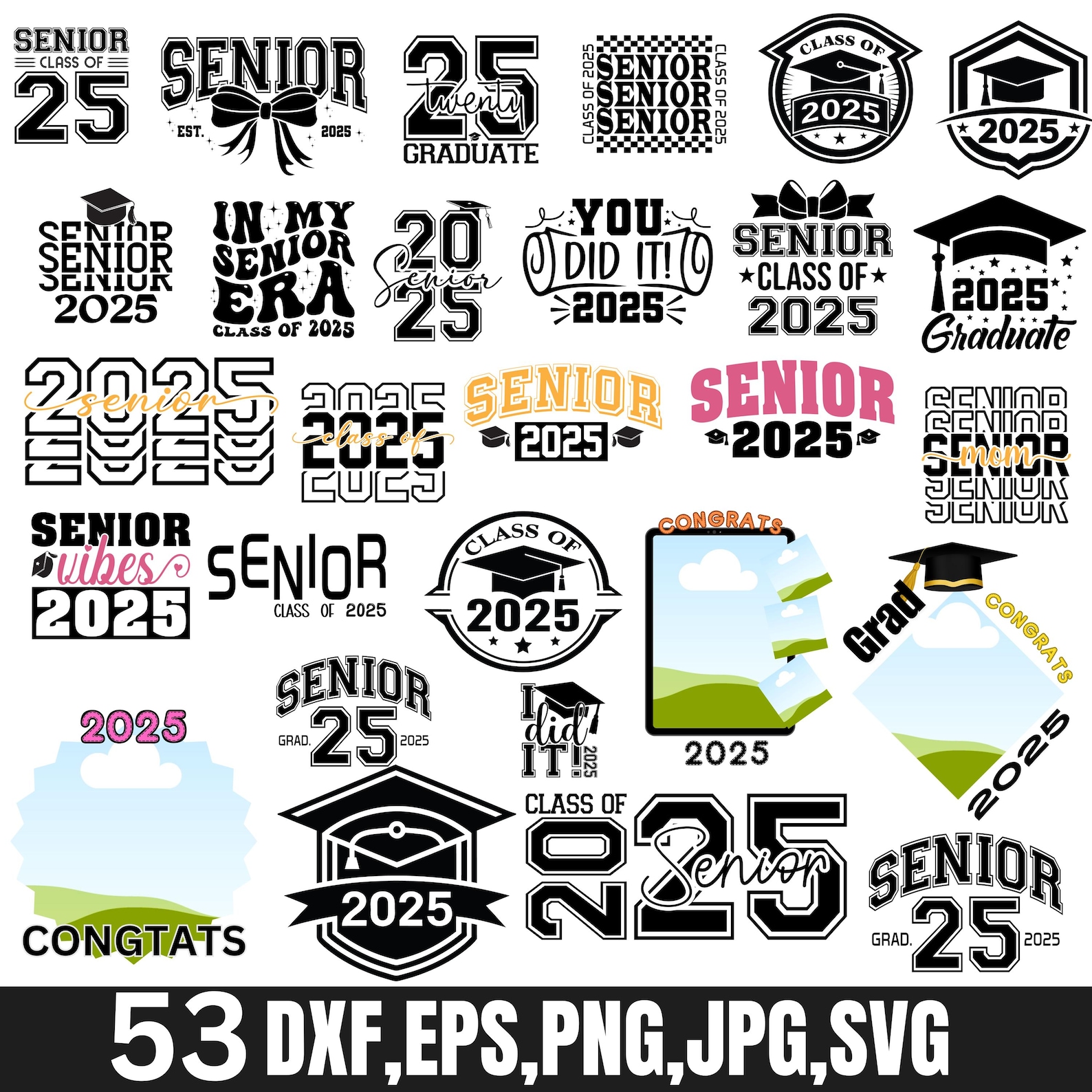 Graduation 2025 Svg Bundle | Senior 2025 Svg Bundle | Class of 2025 ...