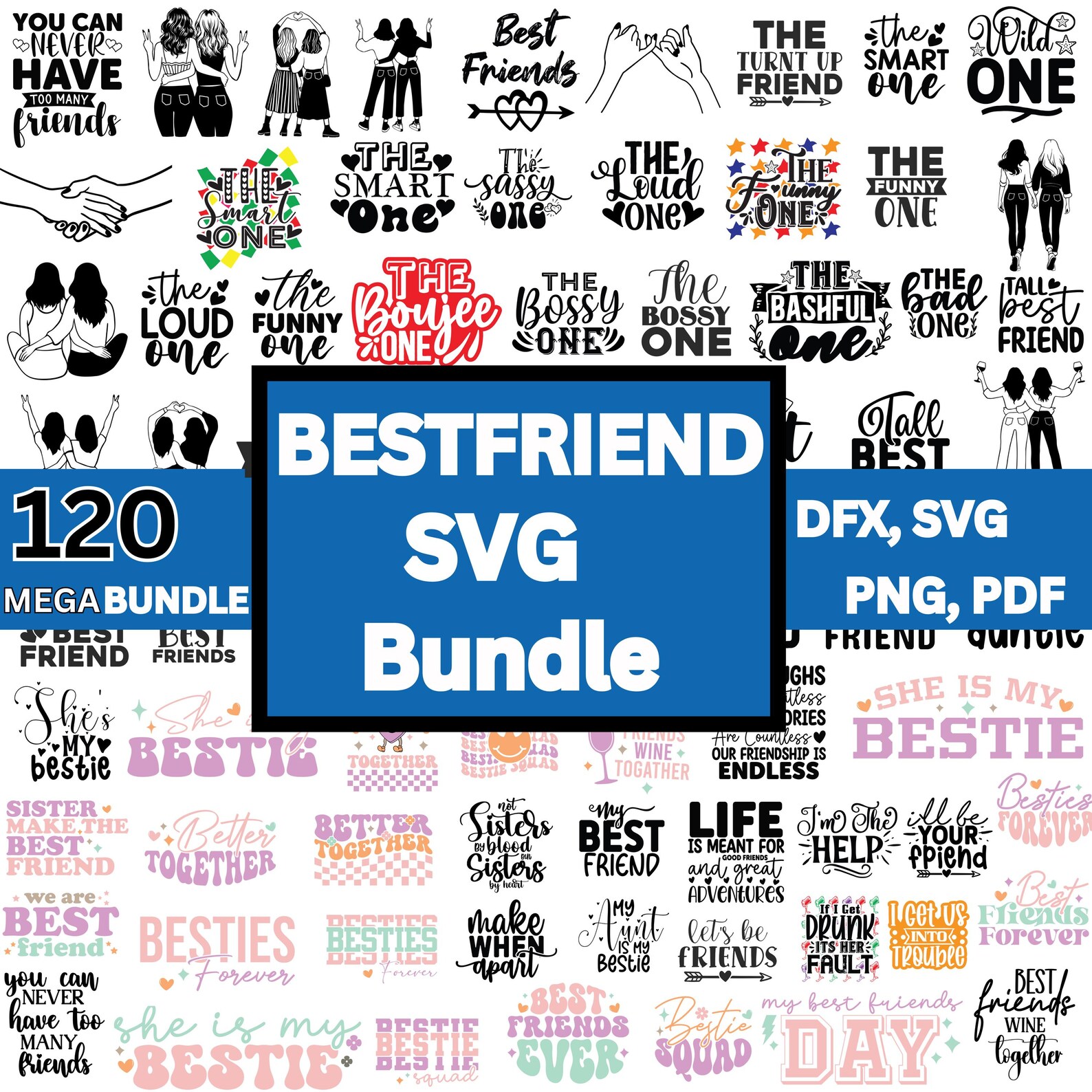 120 Best Friend Svg Png Bundle | Bestfriend Svg | Friendship Svg ...