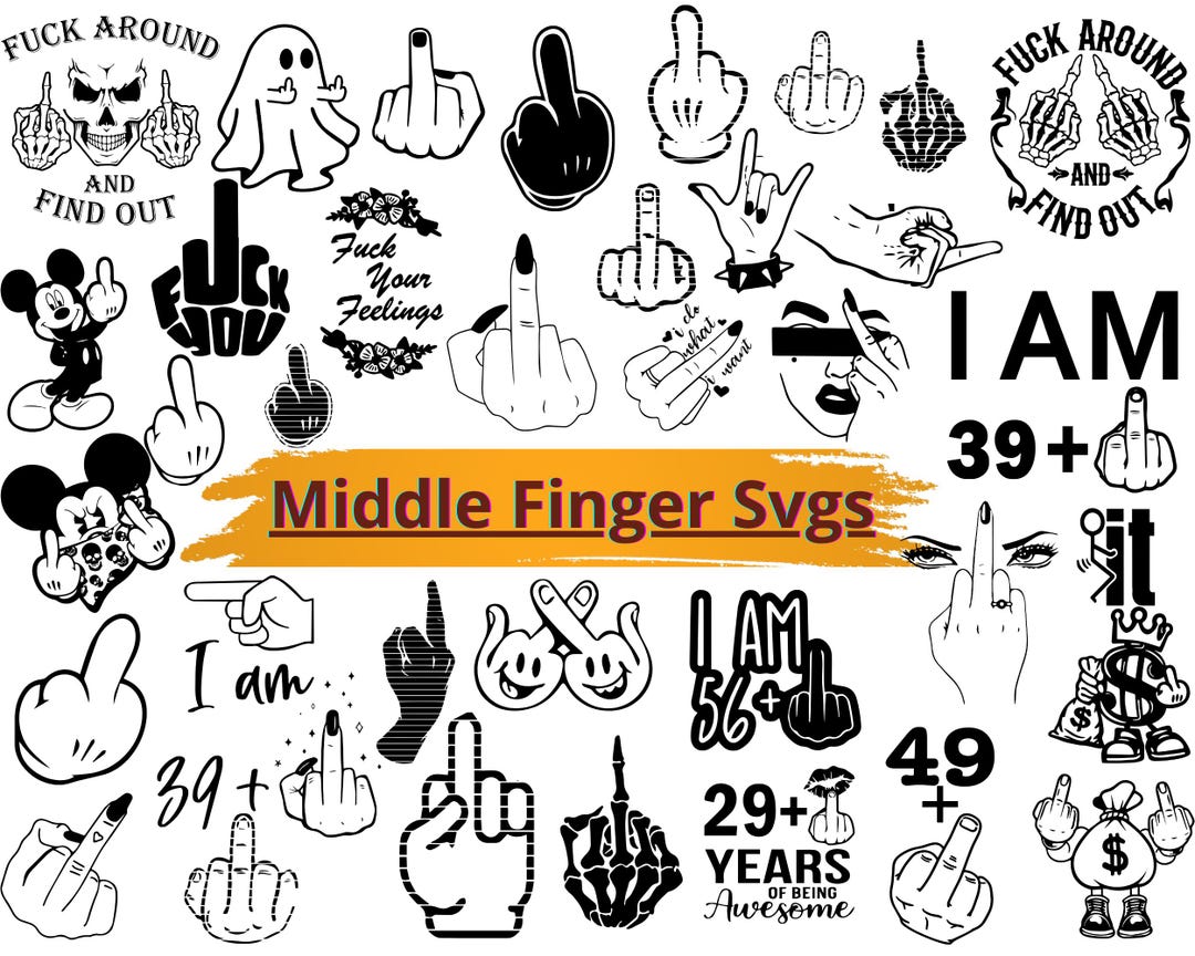 Middle Finger Svg Bundle | Middle Finger Clipart | Middle Finger Dxf ...