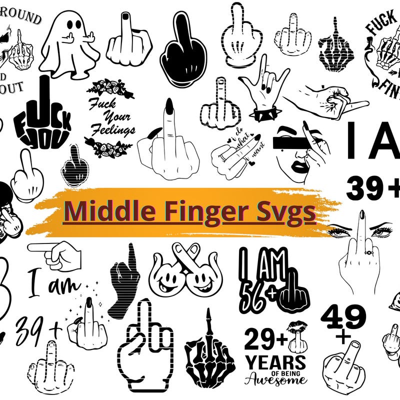 Middle Finger Svg - Etsy