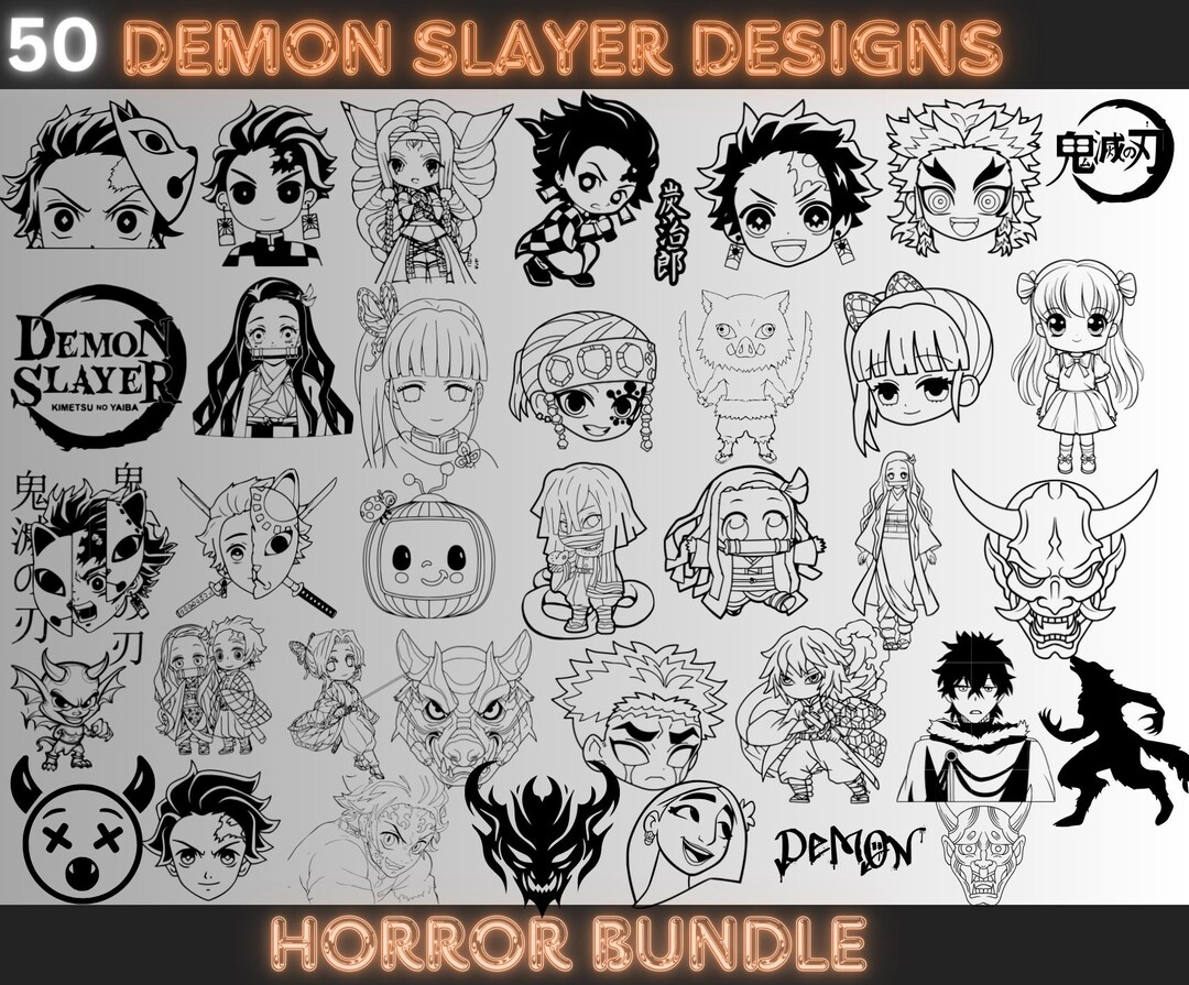 Demon Slayer Svg Bundle | Anime Character Png | Horror Bundle | Horror ...