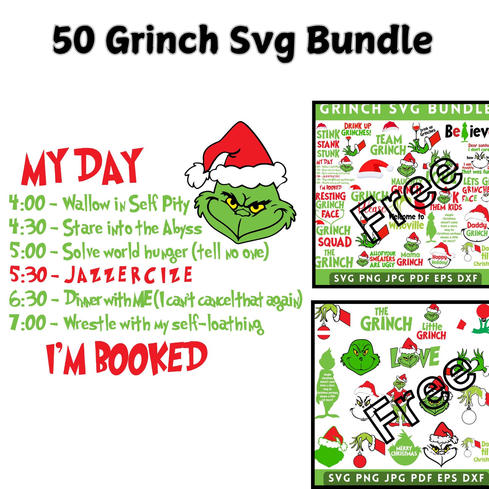 My Day Grinch Svg | Grinch Schedule Svg | Christmas Grinch Ornaments ...