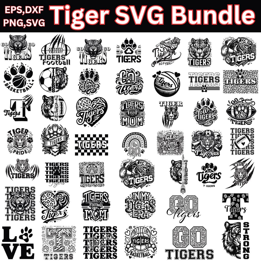 Tigers Svg Bundle | Tigers Football Svg | High School Tigers Football ...