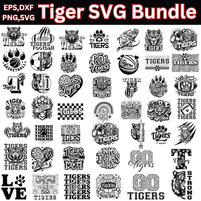 Tigers Svg Bundle | Tigers Football Svg | High School Tigers Football ...