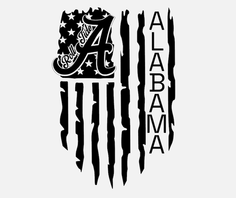 Alabama State Flag Roll Tide | Alabama Cut Files | USA Flag Clip Art ...
