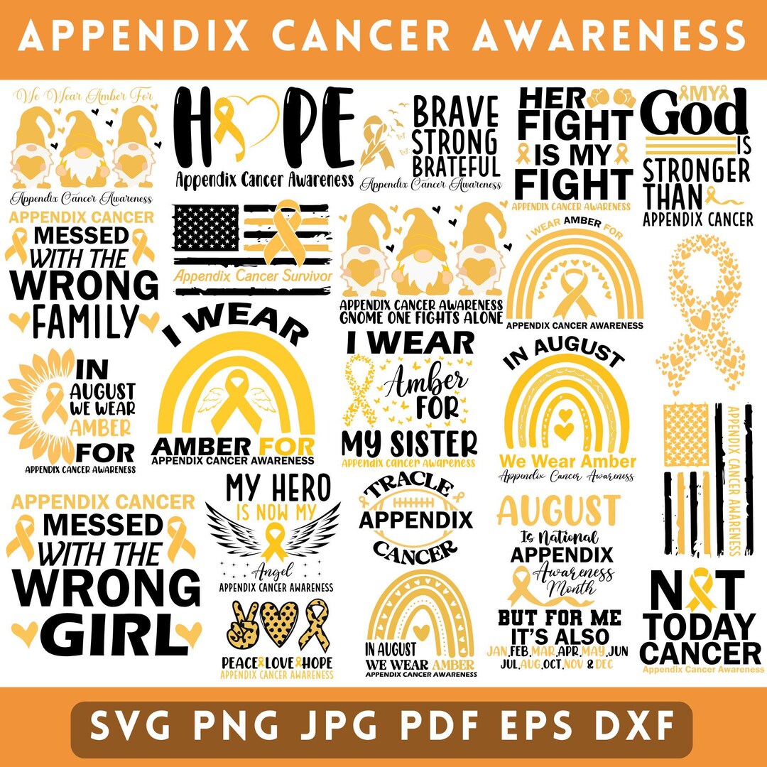 Appendix Cancer Awareness Svg Bundle | Appendix Month Png | Appendix ...