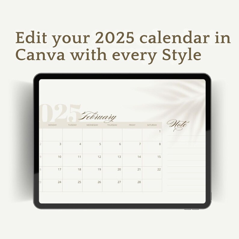2025 Calendar Printable | Editable Canva Calendar Templates | Wall ...