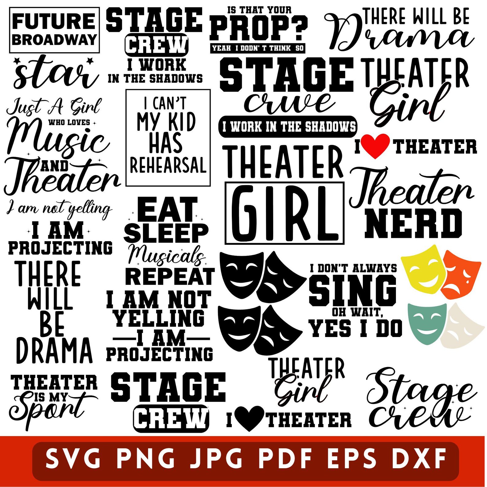 Theater Svg Png Bundle | Actor Svg, Actor Png | Actress Svg | Actress ...