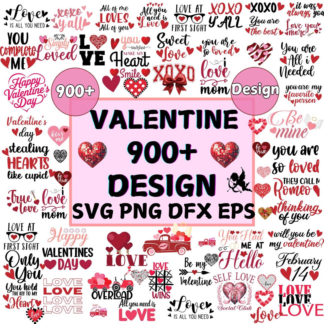 Valentines Day Svg Png Mega Bundle | Valentine's Day Quotes | Glitter ...
