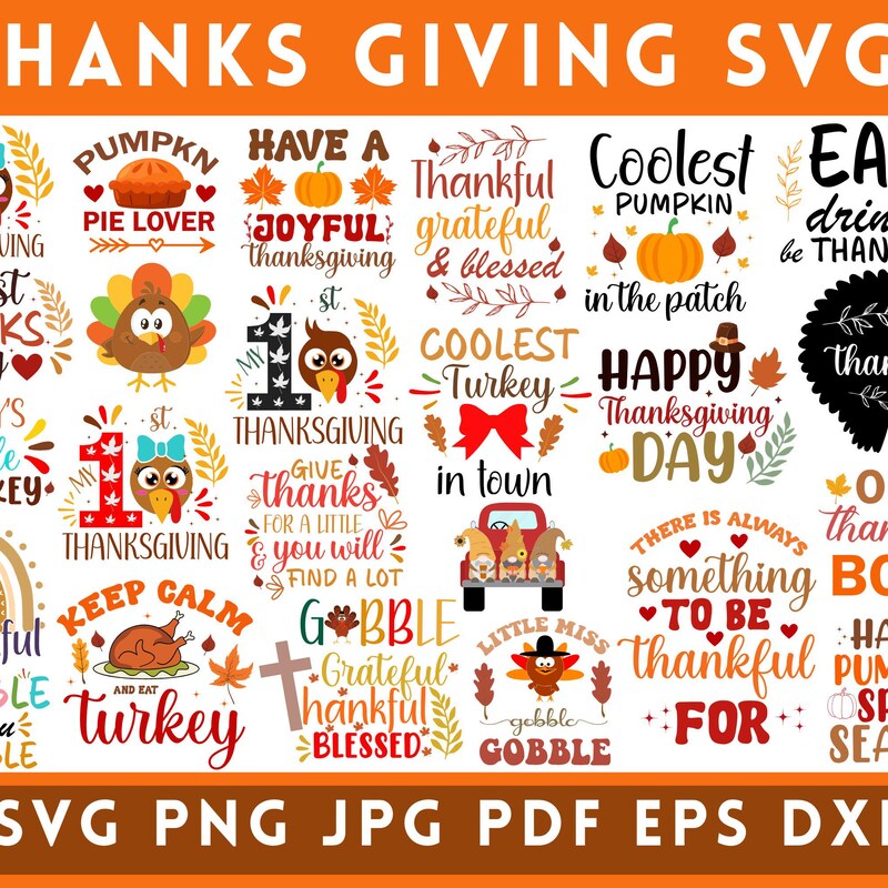 Thanksgiving Svg - Etsy