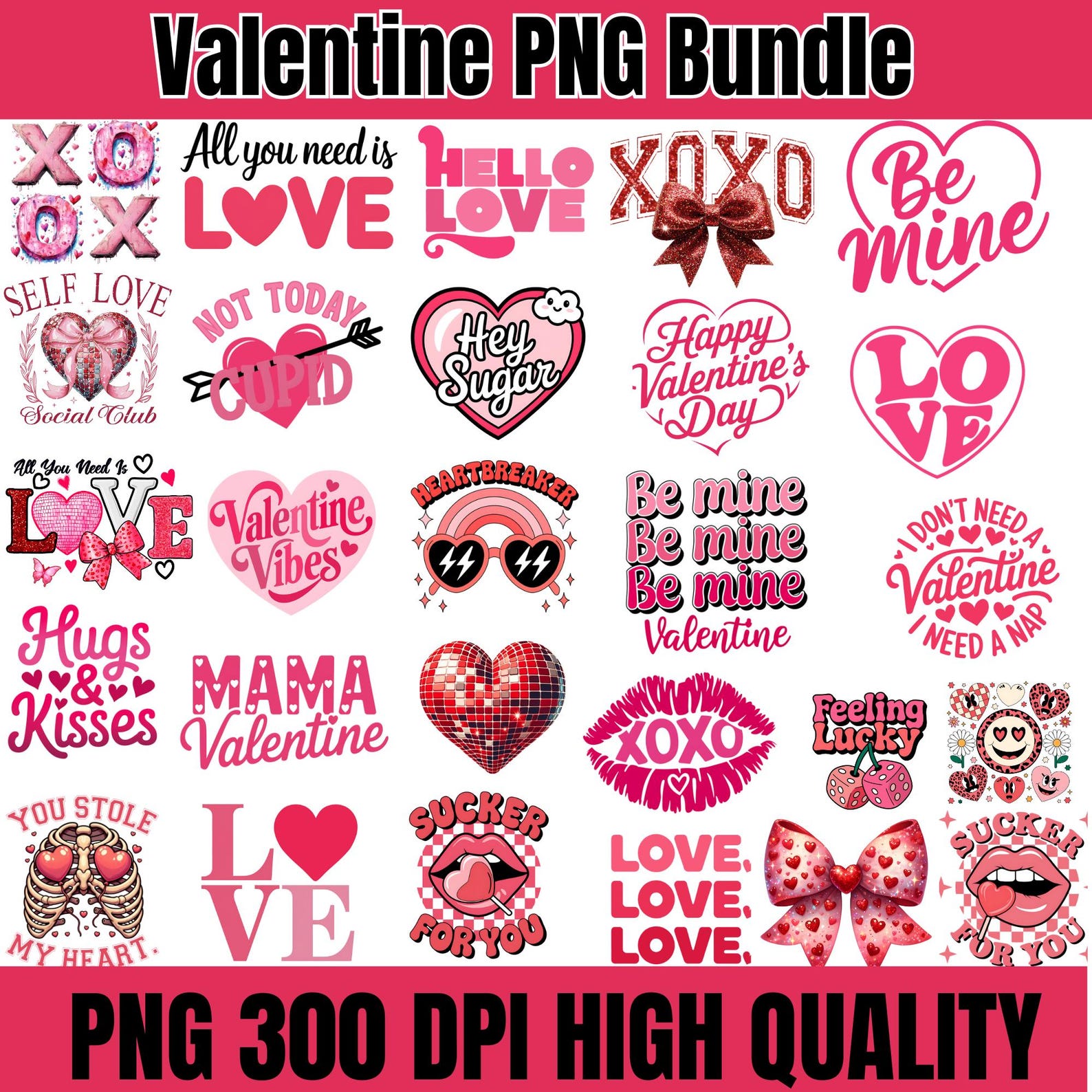 Valentine's Day Png Mega Bundle | Valentine Png Bundle | Valentine's ...