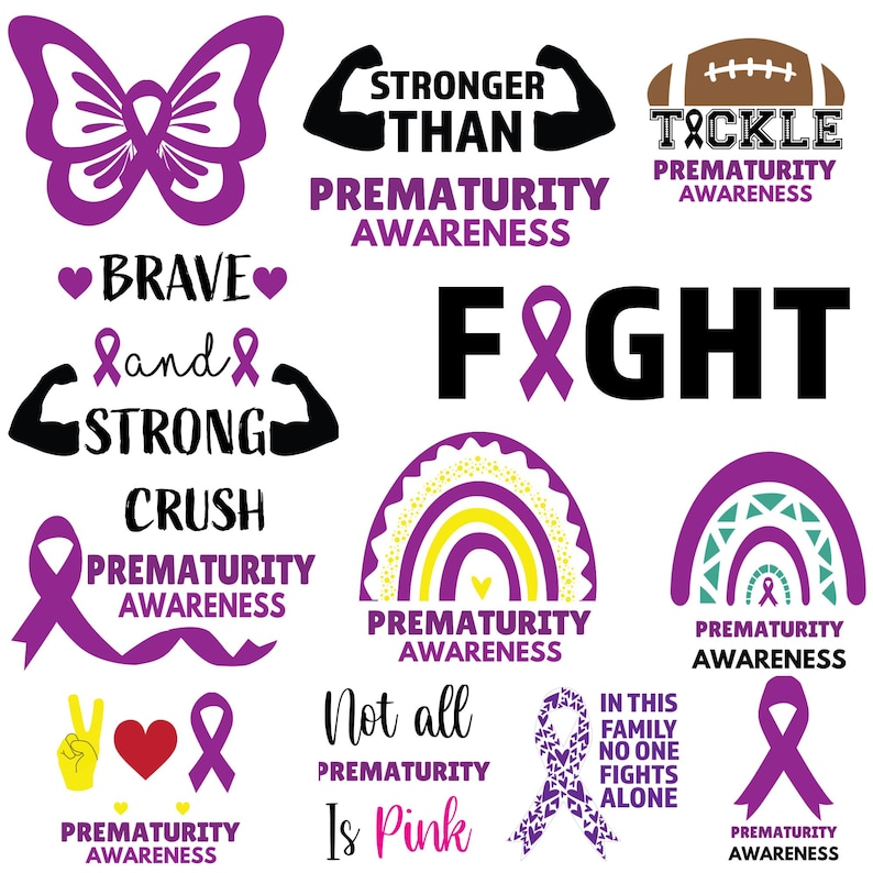Prematurity Awareness Svg Png Bundle | Preemie Mom | Prematurity ...