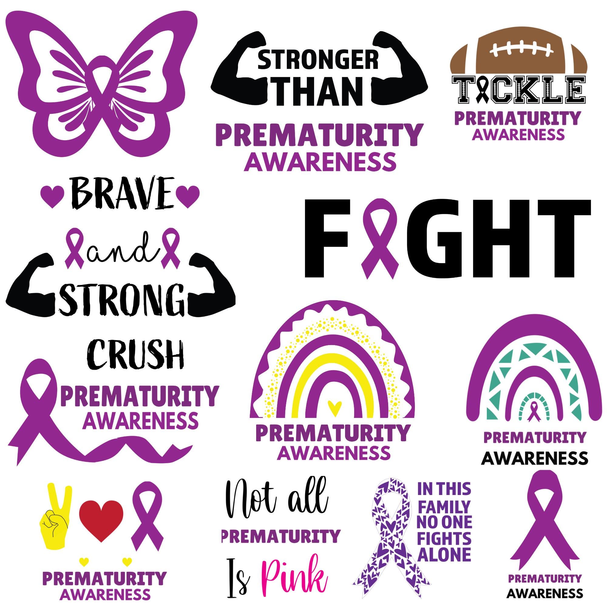 Prematurity Awareness Svg Png Bundle | Preemie Mom | Prematurity ...