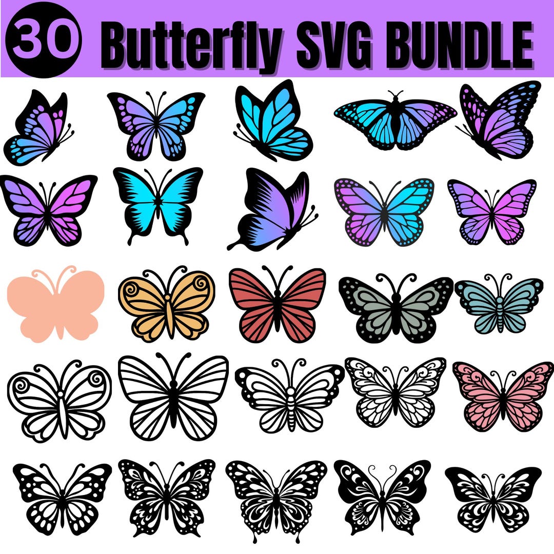 Butterfly Svg | Butterfly Bundle Svg Files | Butterfly Silhouette ...
