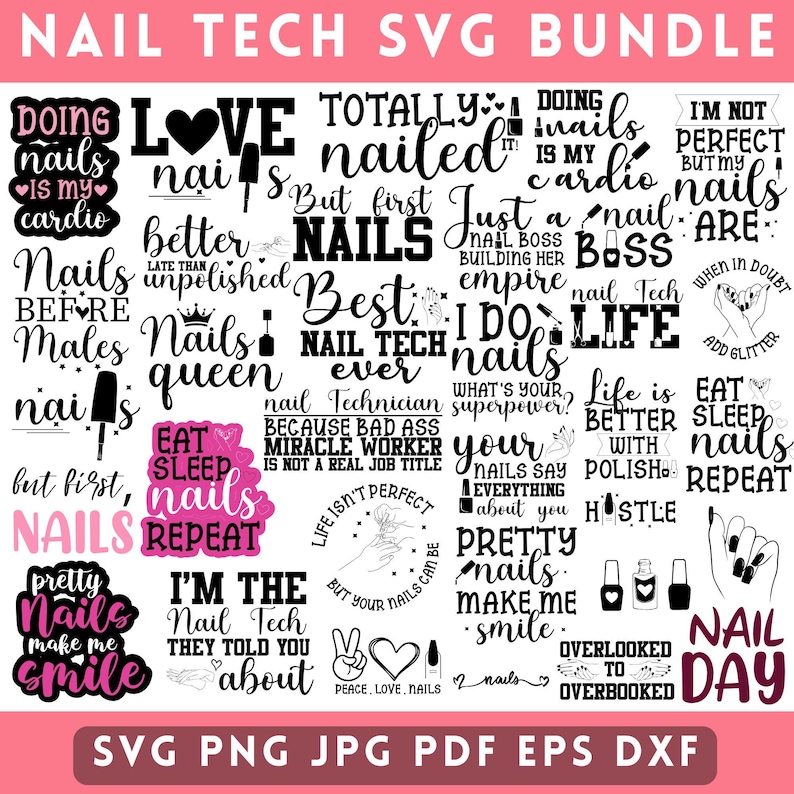 Nail Tech Svg Bundle | Nail Tech Life | Nail Tech Svg Png | Nail Artist ...