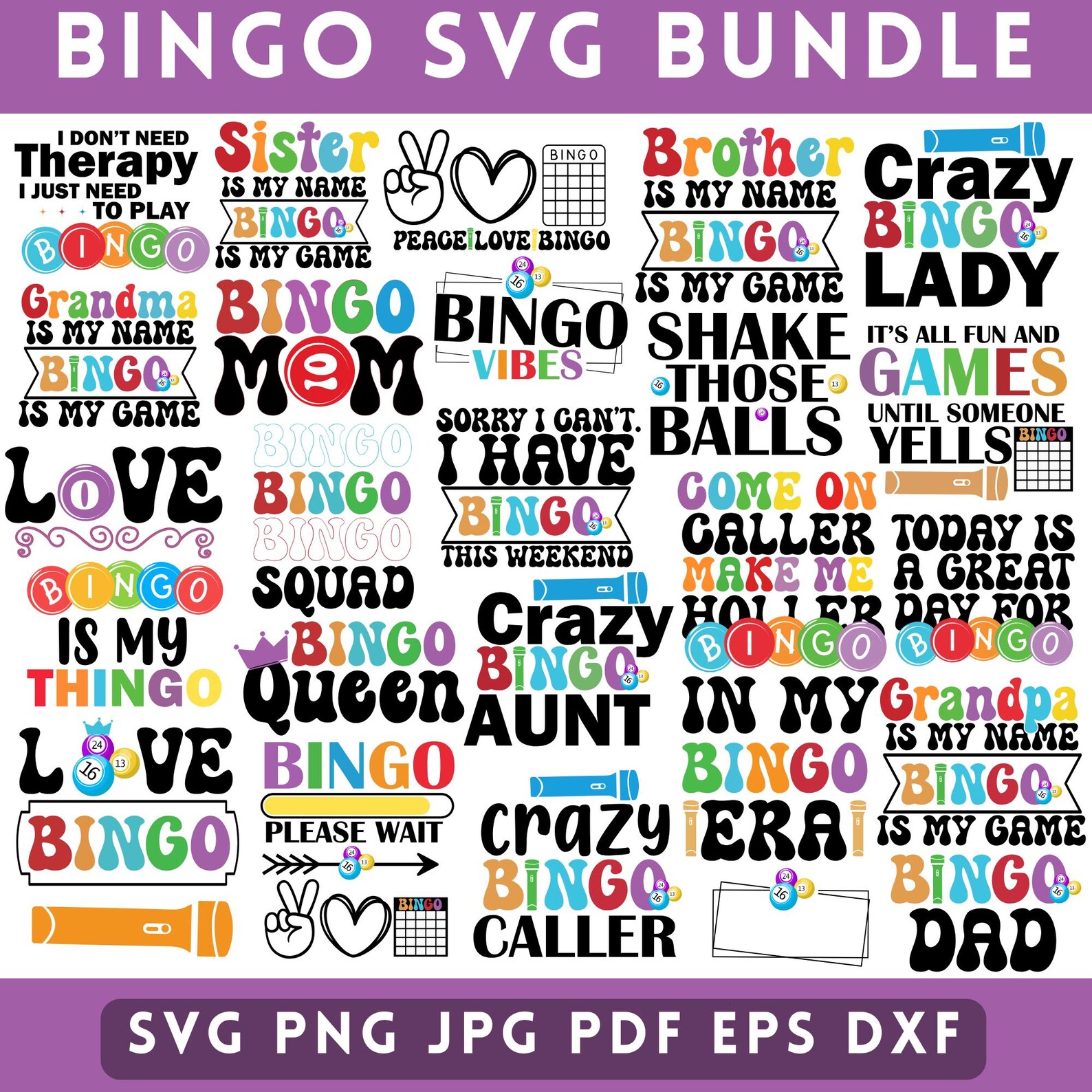 Bingo Svg Png Bundle | Bingo Shirt Svg | Bingo Balls Svg | Bing Player ...