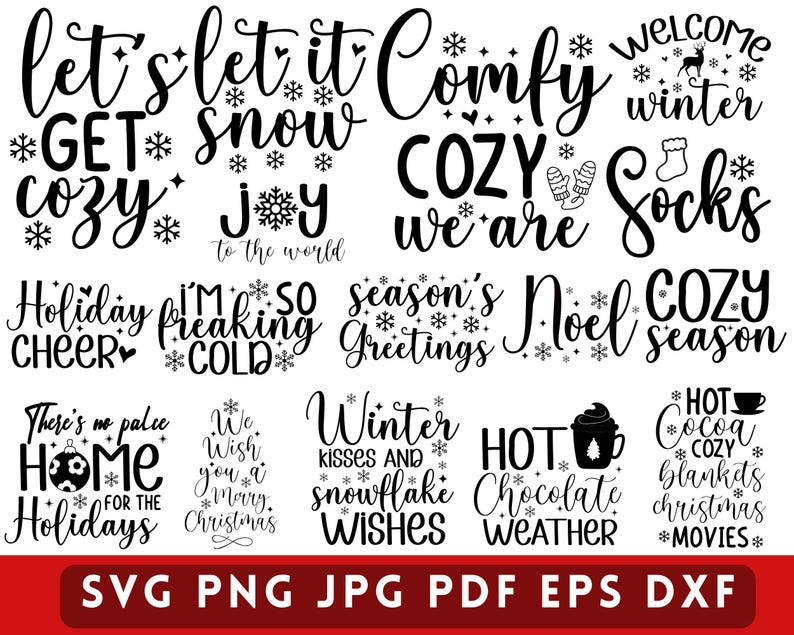 Winter Svg Bundle | Holidays Svg| Christmas Svg | Funny Winter Quotes ...