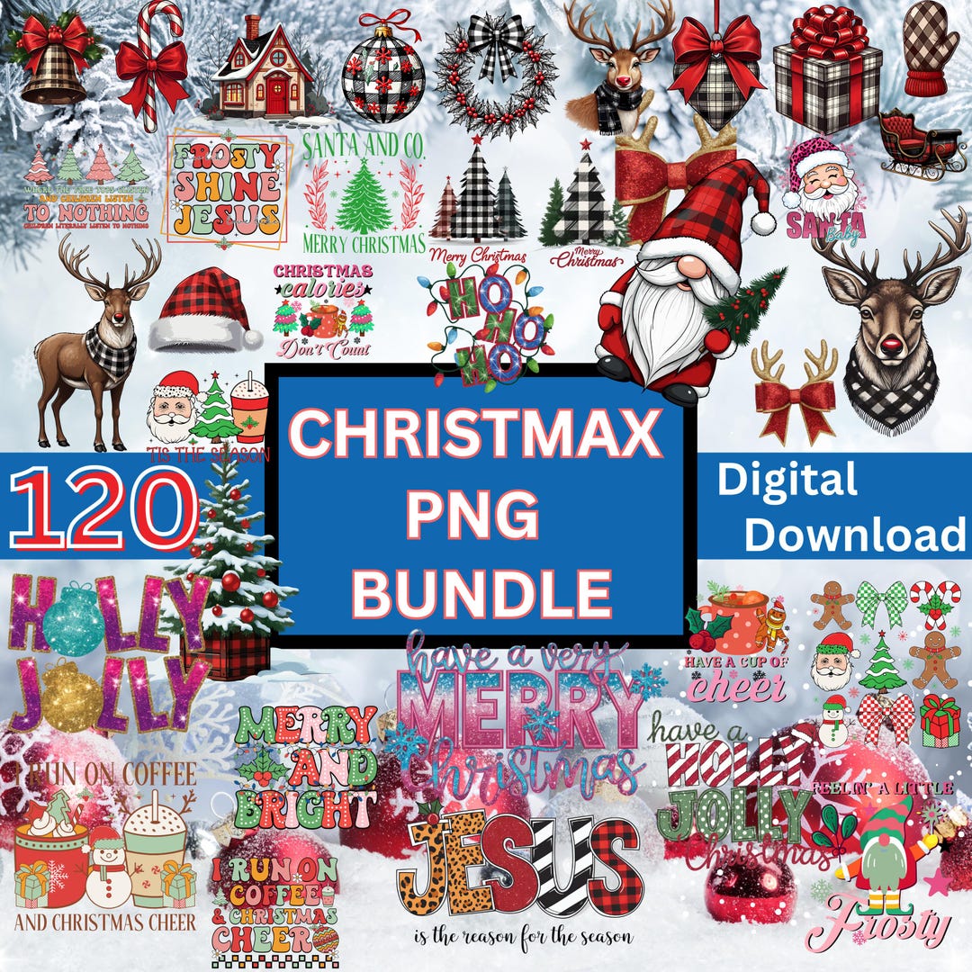Christmas Mega Bundle Png | Merry Christmas Png | Western Png ...
