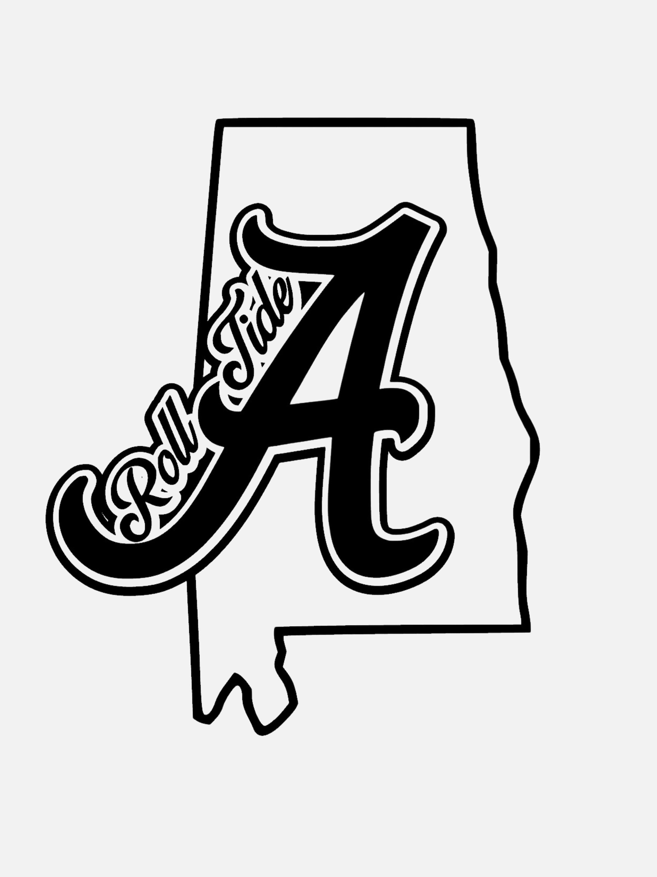 Alabama State Outline With Roll Tide | Alabama Love Svg - Etsy