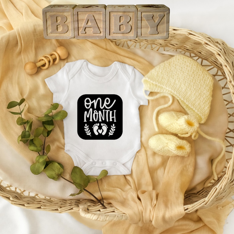 Baby Monthly Milestone Svg Bundle | Baby Announcement Svg | Birth Stats ...