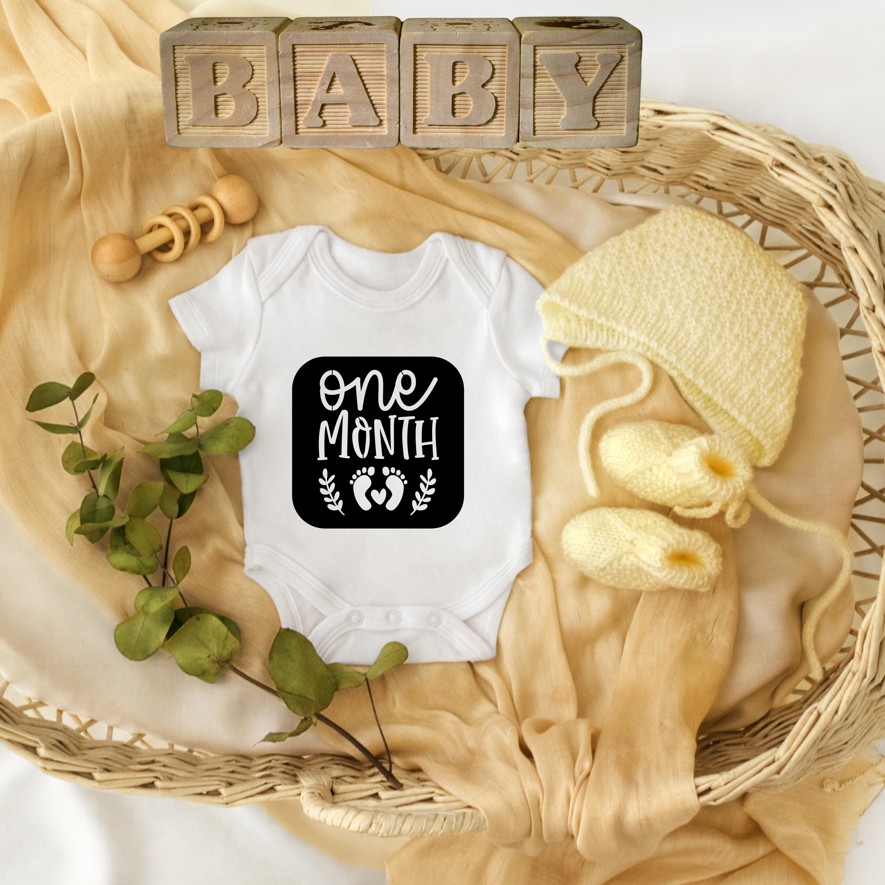 Baby Monthly Milestone Svg Bundle | Baby Announcement Svg | Birth Stats ...