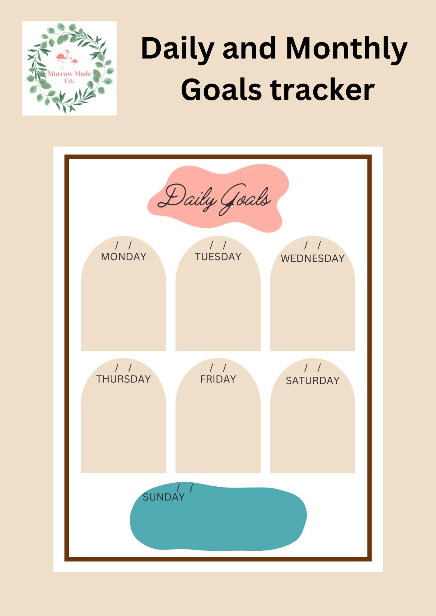 Daily Goals Planner-monthly Goals Planner-goals Planner-goals Template ...