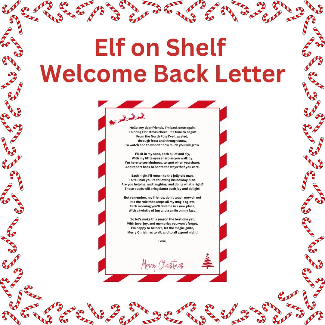 Elf on the Shelf Printable, Elf on the Shelf Letter, Welcome Back Elf ...