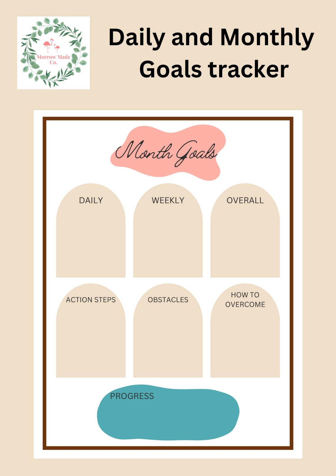 Daily Goals Planner-monthly Goals Planner-goals Planner-goals Template ...