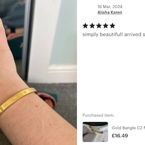 Gold Bangle Cz North Star Cuff Boho 18k Gold Plated Minimal Bracelet ...